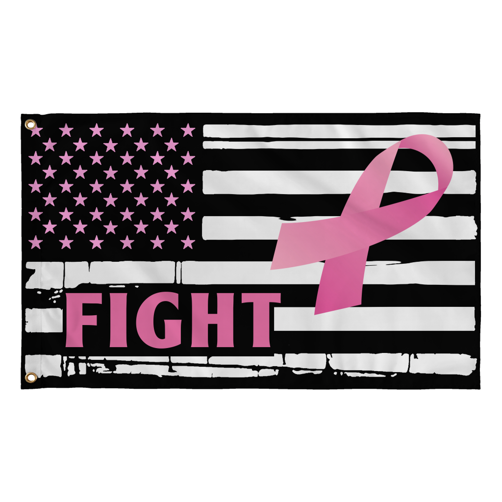 Fight Pink Ribbon American Flag – Combat Breast Cancer