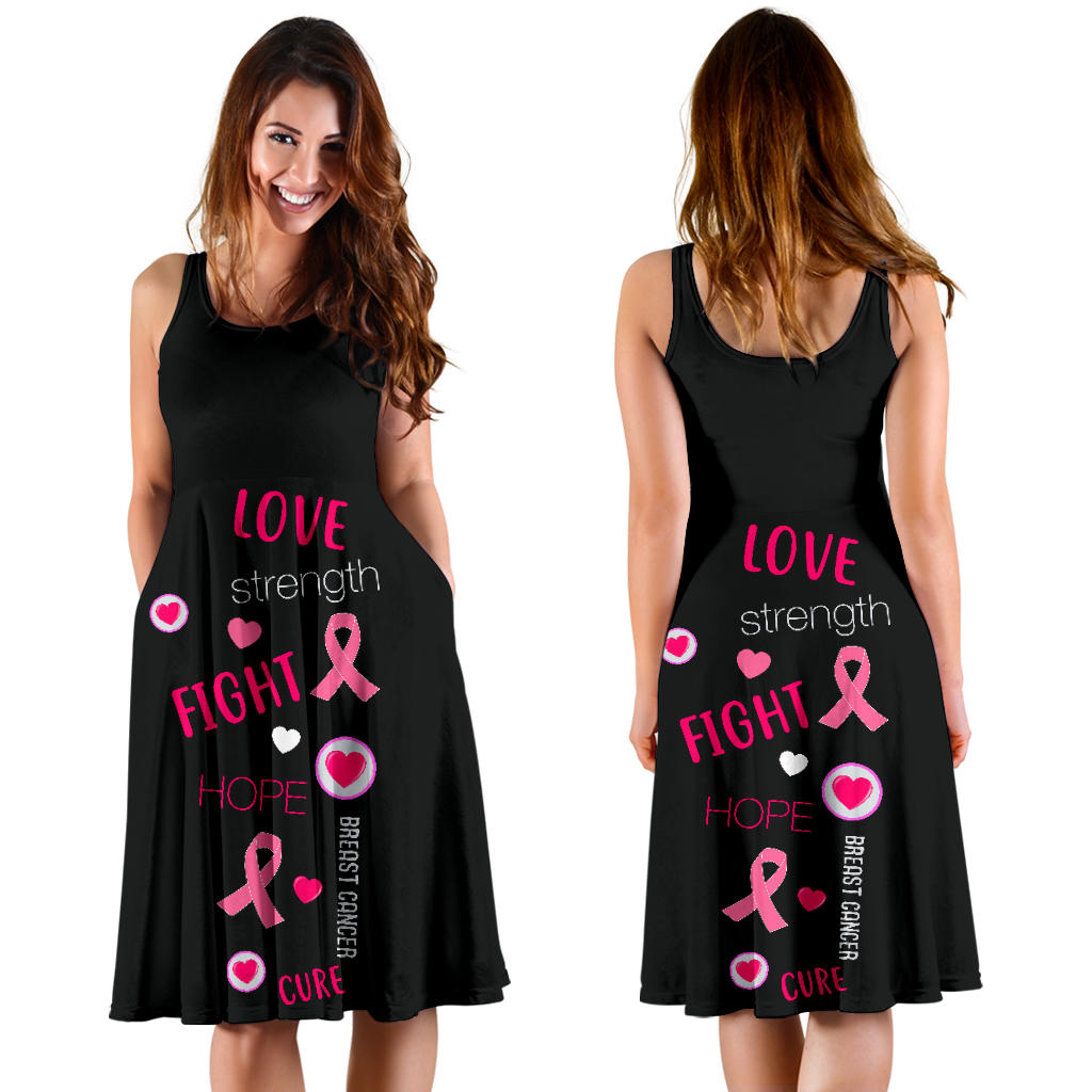 Love Strength Hope Breast Cancer Awareness Women's Dress – Combat ...